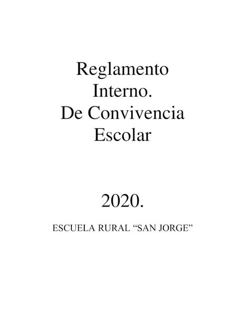 Pdf Reglamento Interno De Convivencia Escolar Un Marco