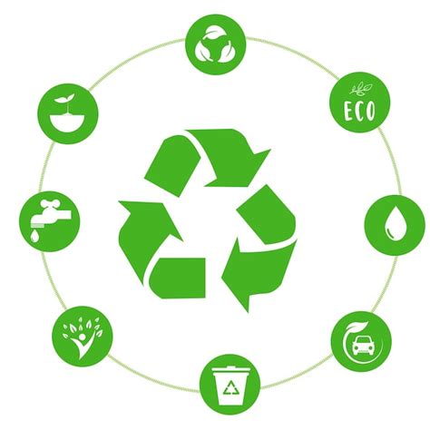 Ökologie Design Konzept der Ökologie und grüner Energie Icon Set