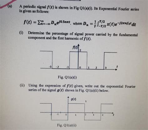 Solved A Periodic Signal F T Is Shown In Fig Q1 A 1 Its Chegg