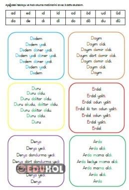 D Sesi Hızlı Okuma Metinleri Eduhol Etkinlik İndir Oyun Oyna