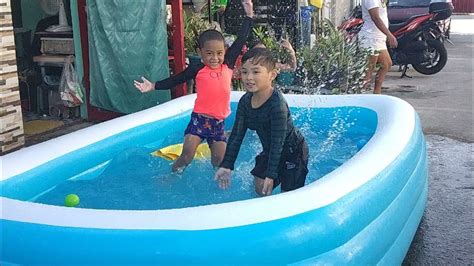 Swimming In Inflatable Pool Youtube
