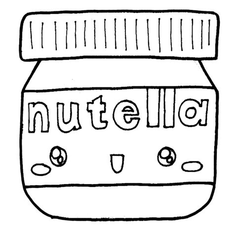 Coloriage kawaii nutella 8 Dessin gratuit à imprimer