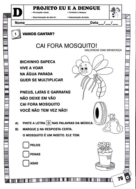 Projeto Eu E A Dengue Atividades Escolares