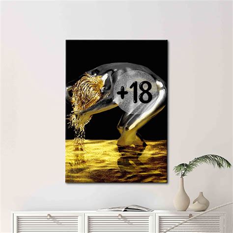 Gold Hair Nude Woman Naked Woman Poster Metallic Woman Wall Etsy Uk