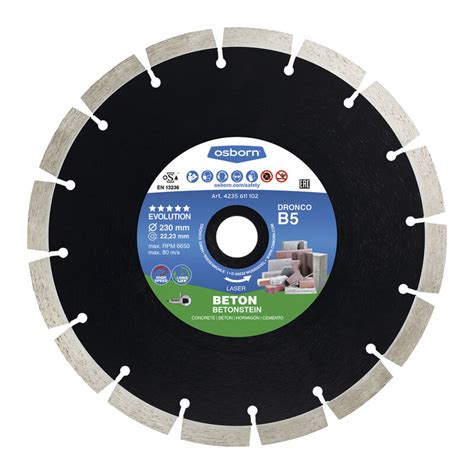 DRONCO B5 115 Disco de diamante Evolution B5 Hormigón Antes ECF Ø