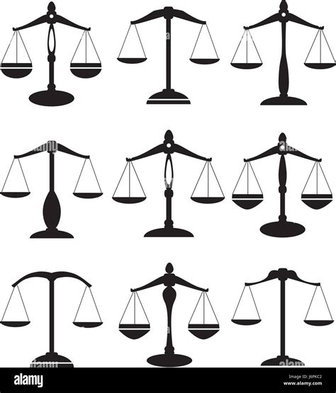 Ilustración vectorial de escalas de justicia aislado sobre fondo blanco