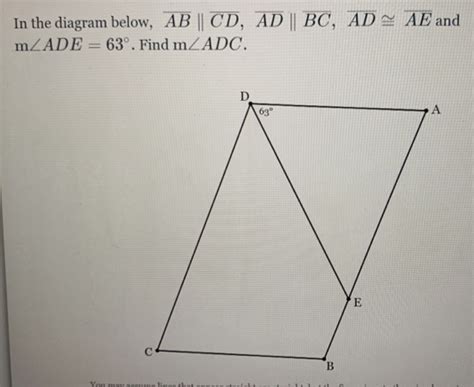 Solved In The Diagram Below Overline AB Overline CD Overline AD