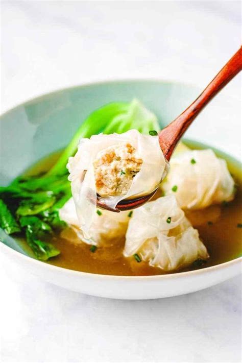 Easy Wonton Soup With Gluten Free Wontons Recipe Wonton Recipes