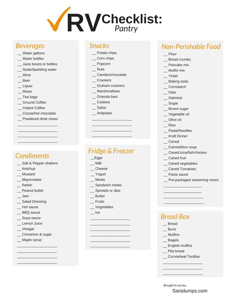 Free Printable Rv Checklists