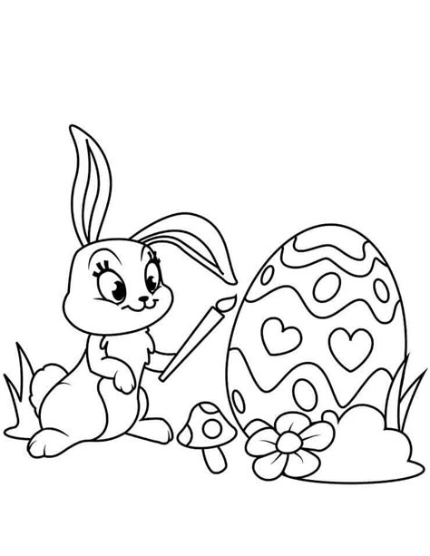 Huevo De Dibujo De Conejo De Pascua Para Colorear Imprimir E Dibujar