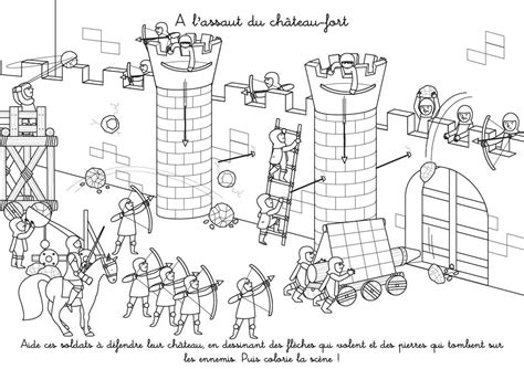 Coloriage à imprimer A l assaut du Château fort