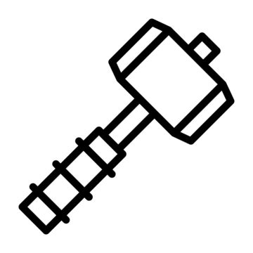 Icono De Línea De Martillo De Thor Vector PNG dibujos Icono De