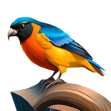 Ilustração vetorial bonito desenho animado de arara sentado no galho
