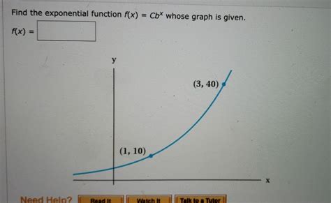 solved find the exponential function f x cbx whose graph