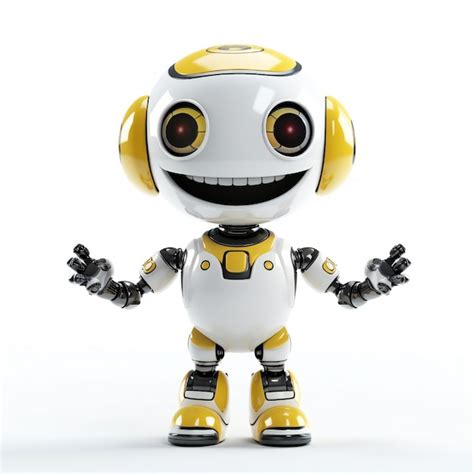 Un Robot Con Cara Amarilla Y Marcas Blancas Y Negras En El Pecho