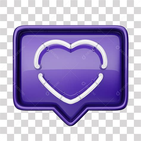 Emoji de Curtida Liais Coração Branco De Led Elemento 3D Para