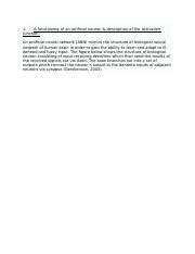 Cs Unit Discussion Docx A Functioning Of An Artificial