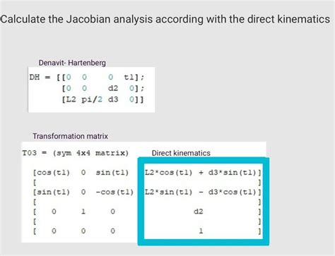calculate the jacobian analysis according with the
