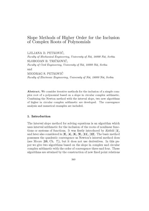 pdf slope methods of higher order for the inclusion of complex roots of polynomials