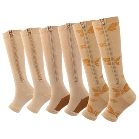 Zipper Medical Compression Socks Mmhg For Women And Men Knee
