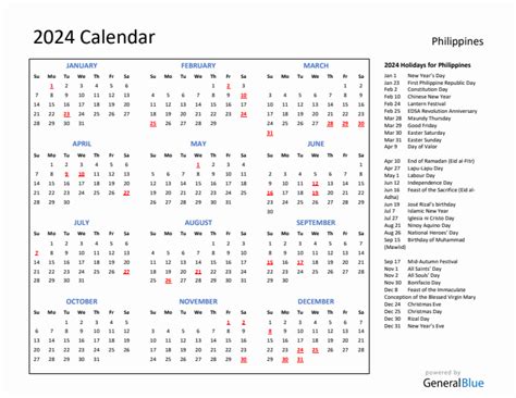 Philippine Calendar 2024 Printable Free Monthly Helena Aloysia