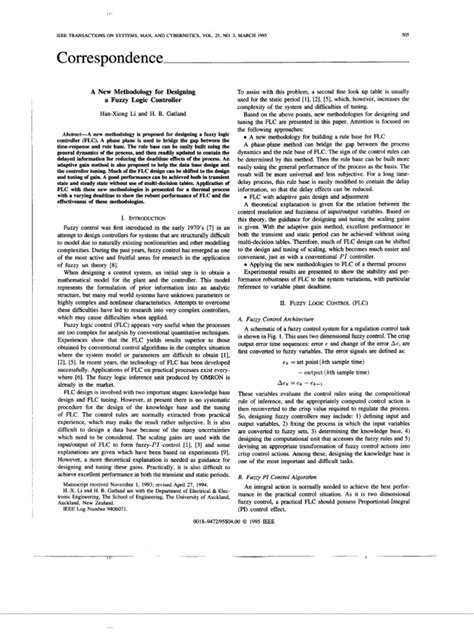 correspondence a for a fuzzy logic pdf fuzzy logic mathematical model