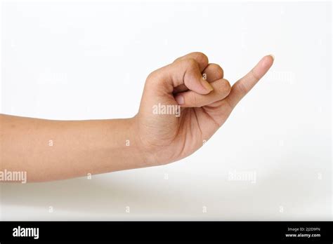An Adult Female Hand Showing Pinky Little Finger Or Gesture Of Making A Promise Isolated On A