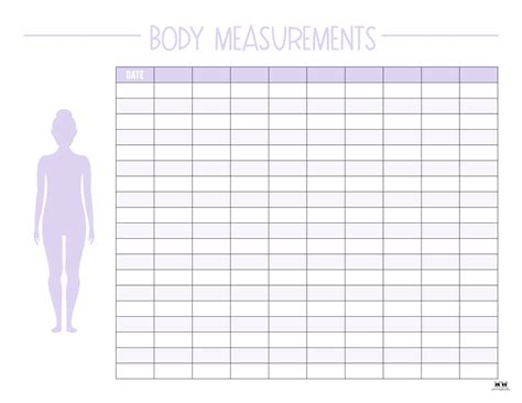 Body Measurement Charts FREE Printables Printabulls