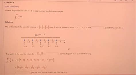 solved example 6 video example use the midpoint rule with n