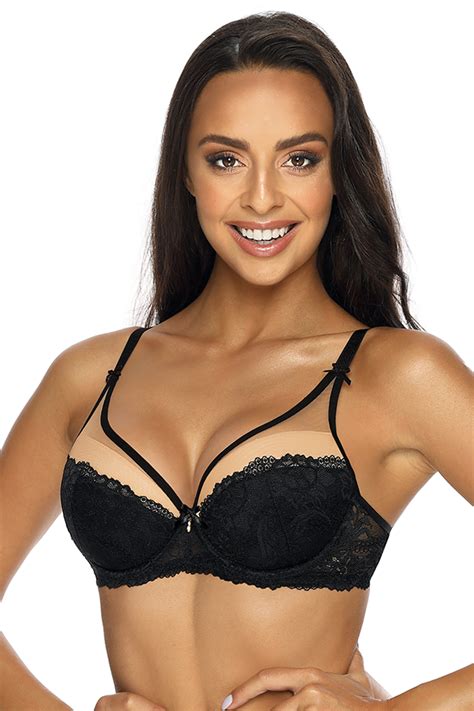 Mat Dame Push Up Bh Tr Ger Gemustert Spitze Schleife Gebl Mt Netz
