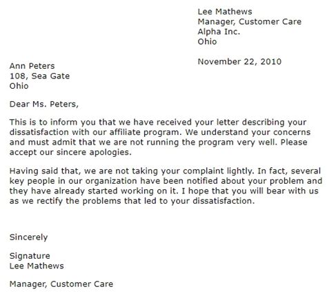 Apology Letter Examples