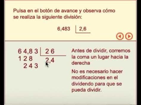 División de decimales Decimales en el dividendo y en el divisor