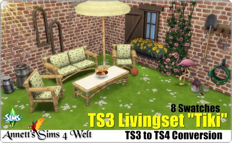 Annett S Sims 4 Welt Living Set Tiki TS3 To TS4 Conversion