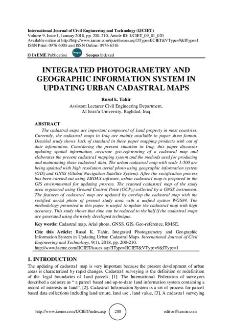pdf integrated photogrametry and geographic information system in updating urban cadastral