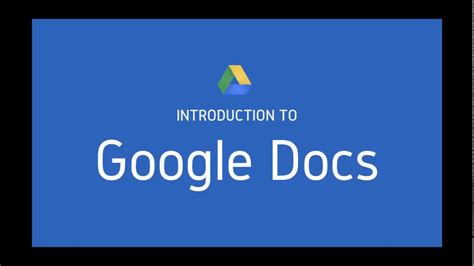 Google Docs Introduction 2018 YouTube