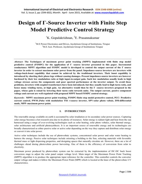 design of Γ source inverter with finite step model predictive