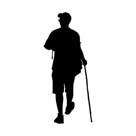 Hiker Silhouettes Hiking Man With Rucksacks Silhouette People With
