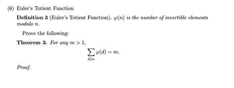 solved 6 euler s totient function definition 3 euler s