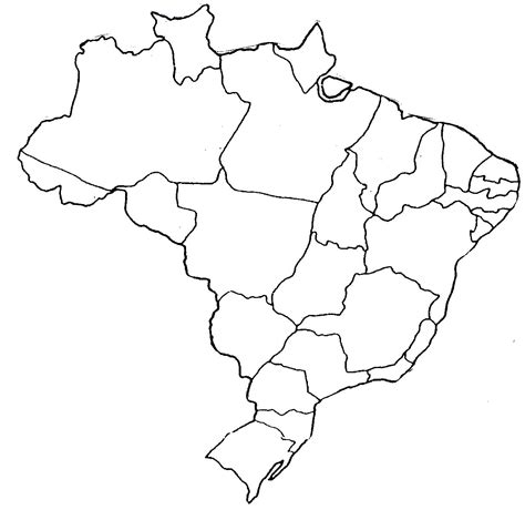 Mapa de Brasil Político Regiones Relieve para Colorear Imágenes
