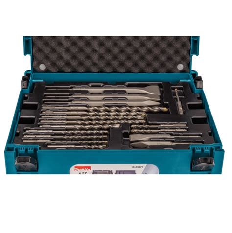 Juego Kit Set Mechas Y Cinceles Makita B 53877 17piezas Encastre SDS