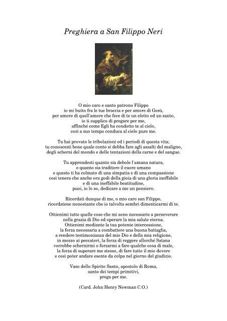 Preghiera A San Filippo Neri Confederazione Dell Oratorio Di San