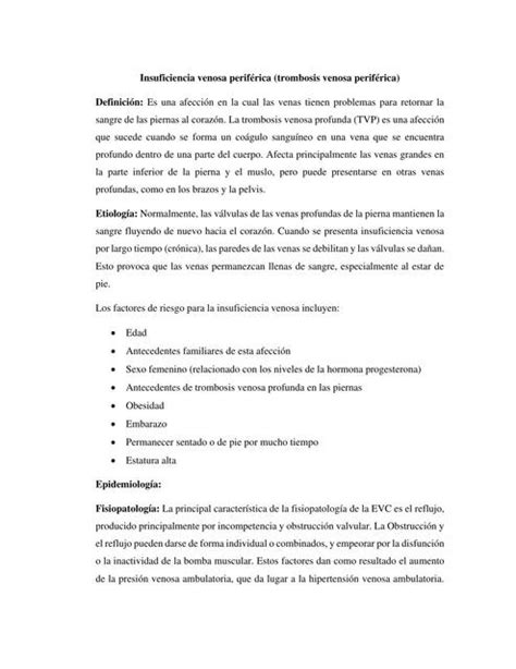 Insuficiencia Venosa Periférica Cesar Villarroel uDocz