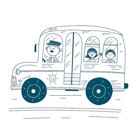 Ilustraci N De Dibujos Animados De Conductor De Autob S Escolar 19845