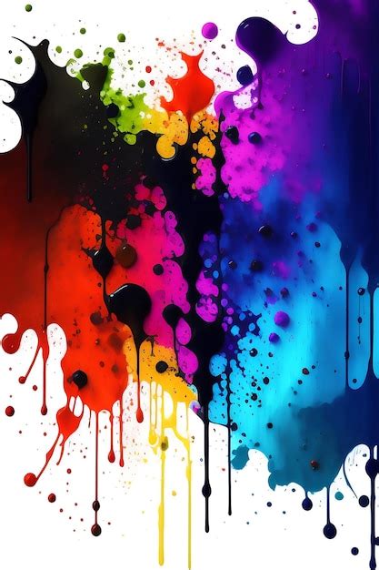 Premium Ai Image Colorful Grunge Splat Abstract Inkblot Background