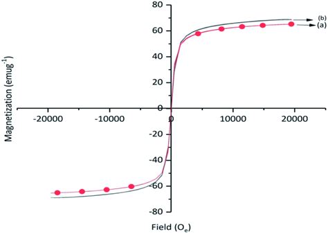 Magnetization curves of a Cu isatin Schiff base γ Fe2O3 and b γ