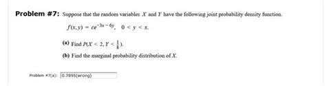 solved roblem 7 suppose that the random variables x and y