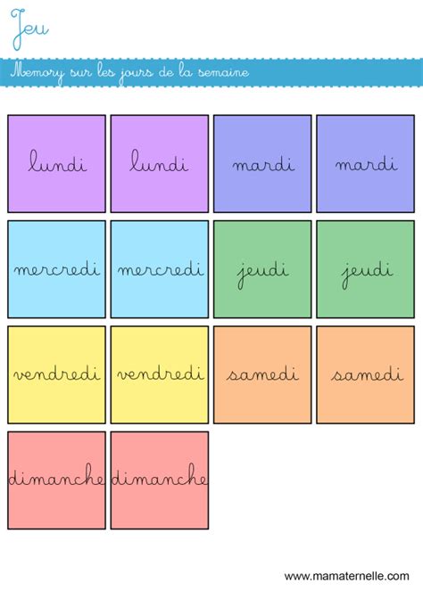Jeu Memory Ma Maternelle