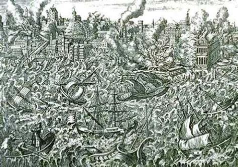 Earthquake And Tsunami Damage Lisbon 1755