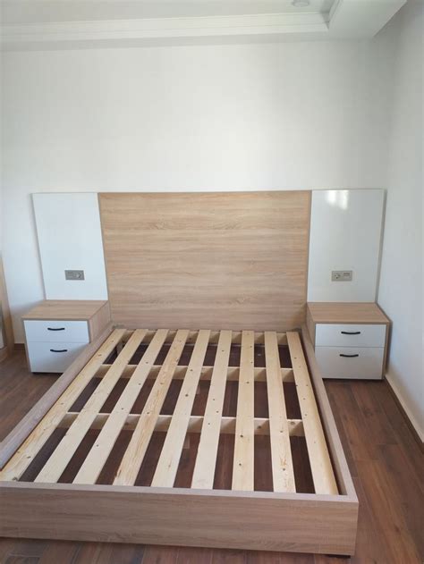 chambre à coucher en bois mdf Bed frame design Tiny bedroom design