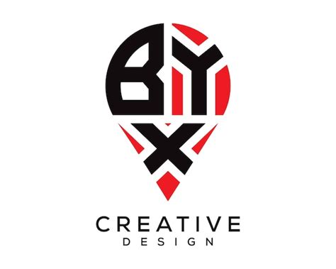 Diseño del logotipo de la forma de la letra BYX Vector Premium
